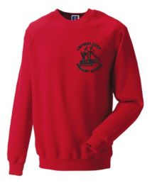 Red Crew-neck sweatshirt - Embroidered with Captain Cook Primary School ...