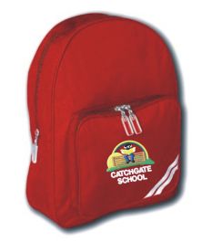Red Infant Back Pack - Embroidered With Catchgate Primary School Logo