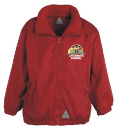 Red Showerproof Jacket - Embroidered With Catchgate Primary School Logo